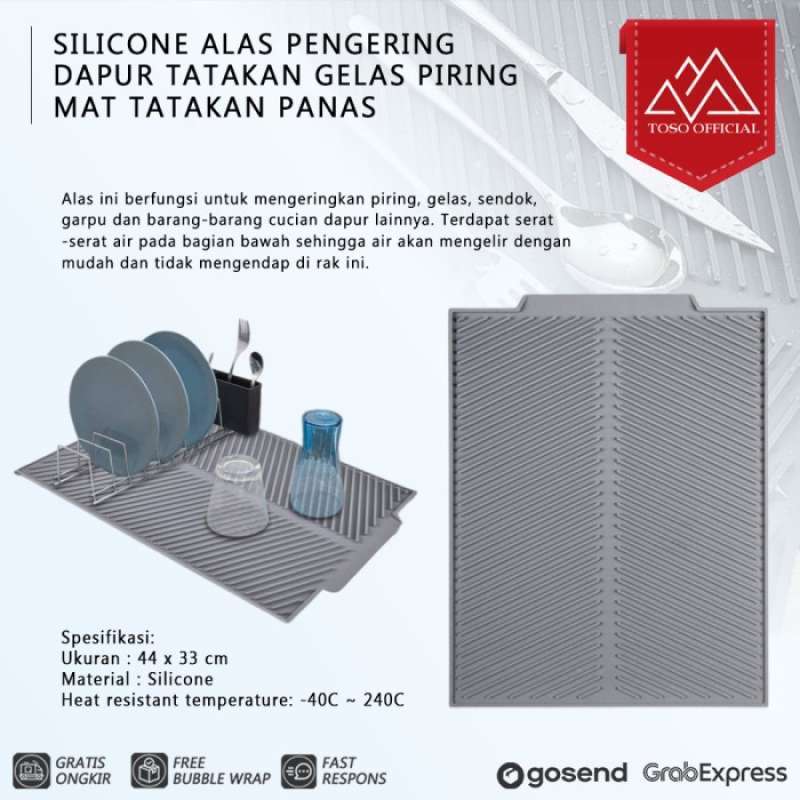 Promo SILICONE ALAS PENGERING DAPUR TATAKAN GELAS PIRING MAT TATAKAN ...