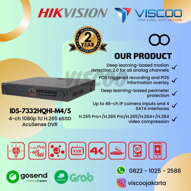 Jual Ids-7332hqhi-m4/s - Hikvision Dvr 32ch Accusense 4 Slot Hdd Di ...
