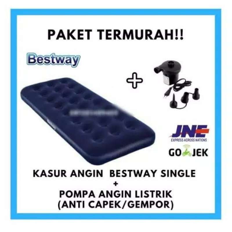 Promo Paket Kasur Angin Bestway Single Plus Pompa Listrik Diskon 23% Di ...