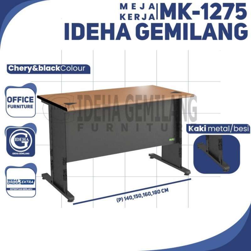 Promo Meja Kerja Lk 140,150, 160 Dan180 Tanpa Laci Warna Cherry Link Lk ...
