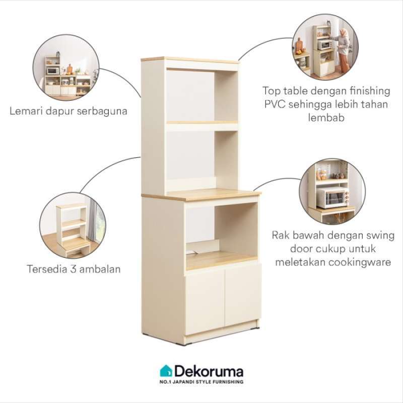 Promo Dekoruma Aoi Lemari Rak Dapur Kayu Minimalis - Kitchen Cabinet ...