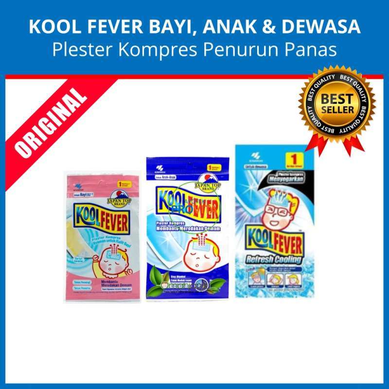 Jual KOOL FEVER BAYI, ANAK, DEWASA 1 SACHET - Plester Kompres Penurun Panas Demam / Plester ...