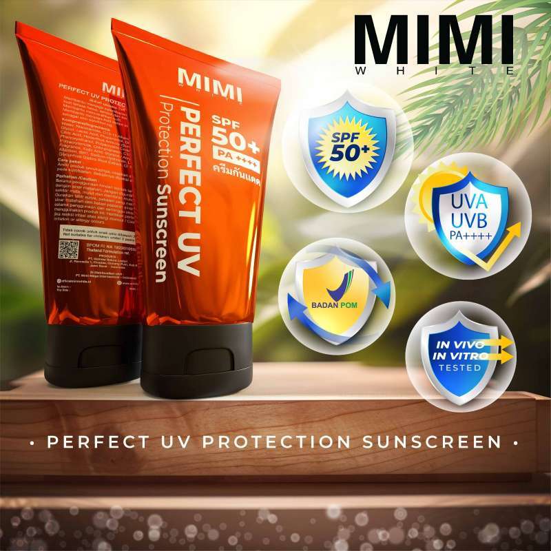Promo Mimi White Sunscreen Perfect Uv Protection Spf 50 Pa ++++ With ...