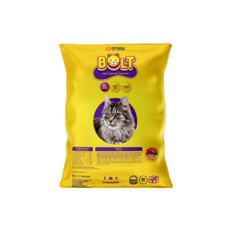 Jual Dry Cat Food Bolt Repack 800 Gr | Makanan Kucing Kering Bolt 800gr ...