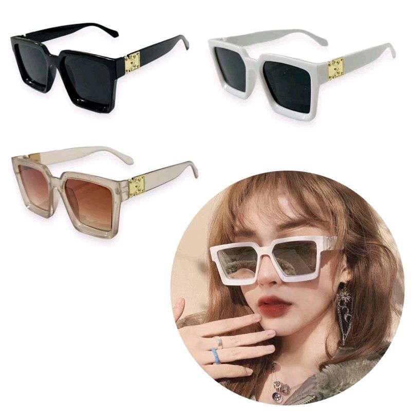 Jual Kacamata Hitam Retro Trapezoid Rectangle Frame Oversized Kotak Fashion Sunglasses Di Seller ...