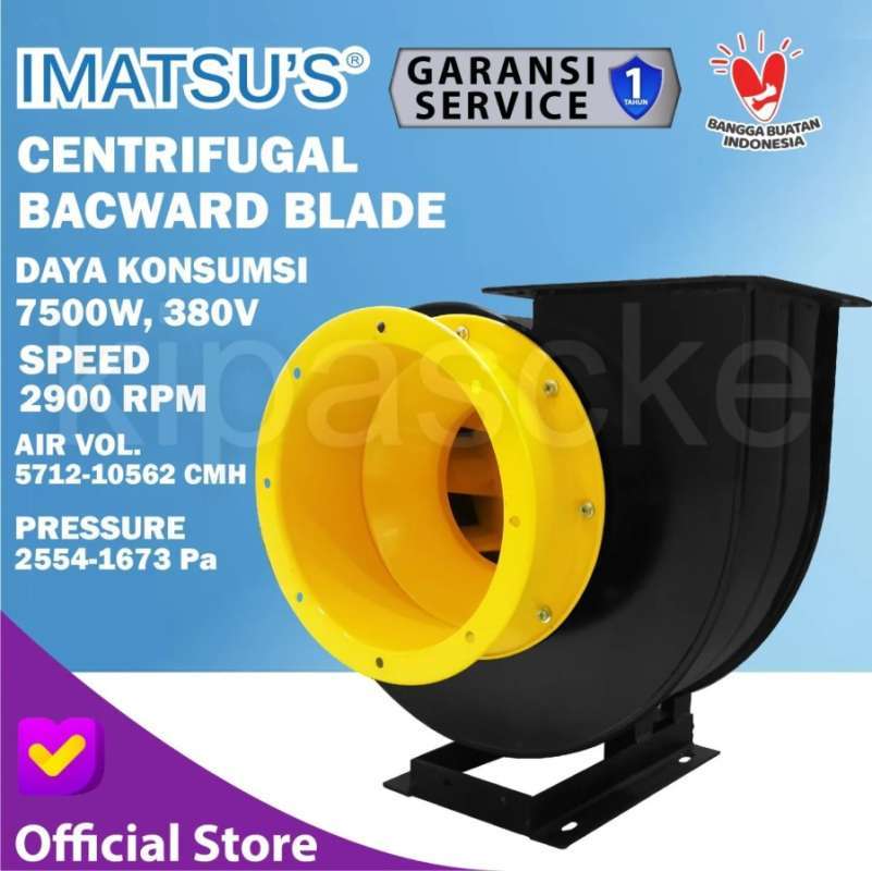 Jual Imatsu's CF-4-72-4,5A-7.5KW-2P-XY Blower Centrifugal Fan 7.5KW ...
