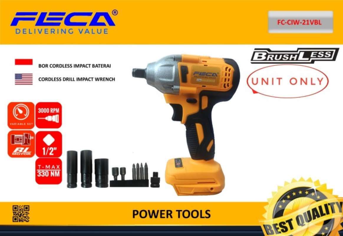 Promo Cordless Bor Impact Wrench Buka Pasang Baut Roda Mobil 330Nm ...