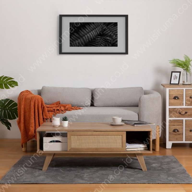 Promo Meja Ruang Tamu 2 Pintu Geser Rotan Nashville Coffee Table ...