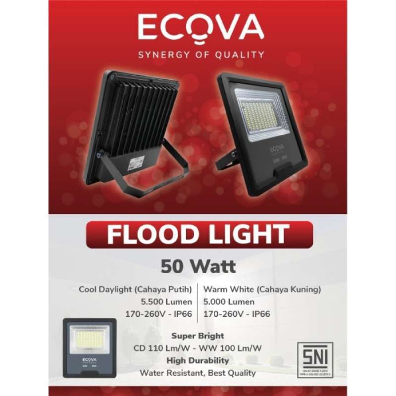 Promo Ecova Floodlight Lampu Sorot Led Ip66 50 W - Fm-srt-50w Sni ...