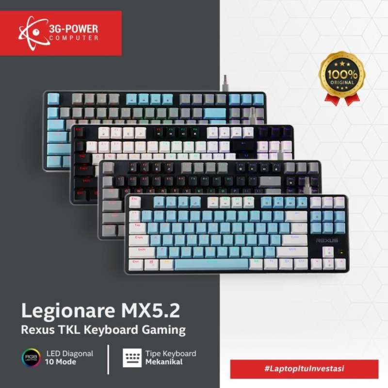 Promo Rexus Legionare MX5.2 TKL Mechanical Gaming Keyboard - Red Switch ...