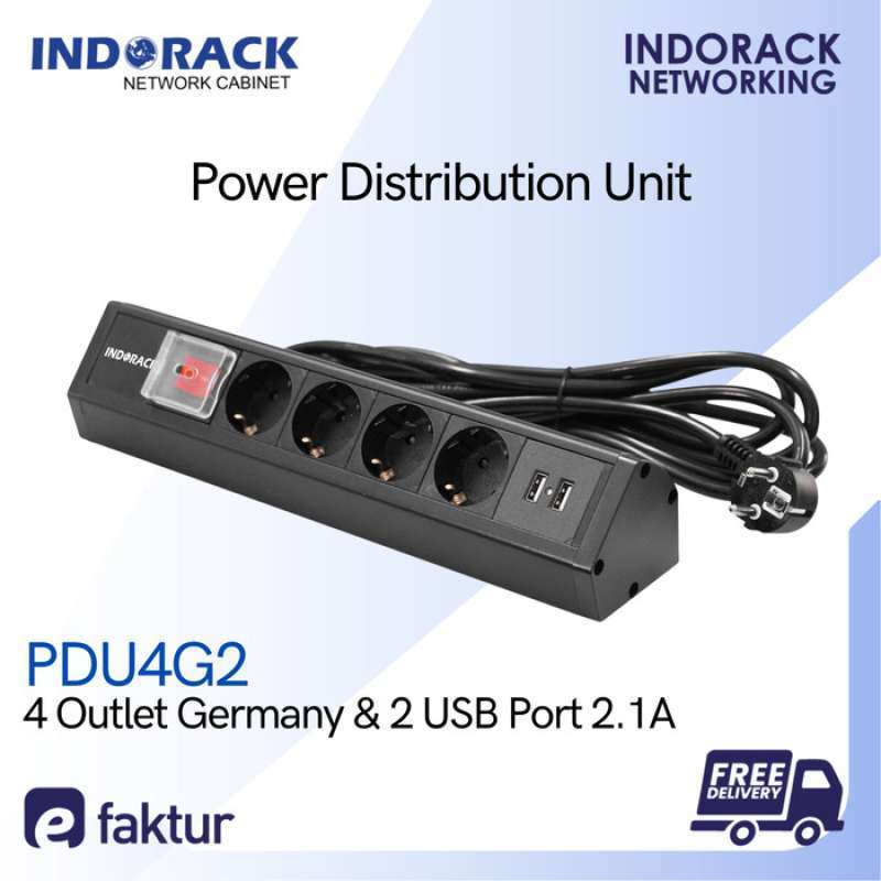 Promo Indorack Power Distribution Unit 4 Colokan Listrik 2 Usb Port 2 ...