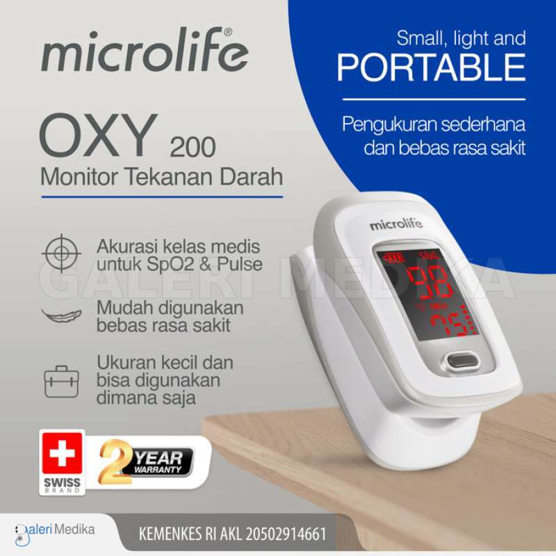 Promo Pulse Oximeter Microlife OXY 200 Alat Cek Kadar Oksigen Oksimeter Diskon 23% di Seller ...