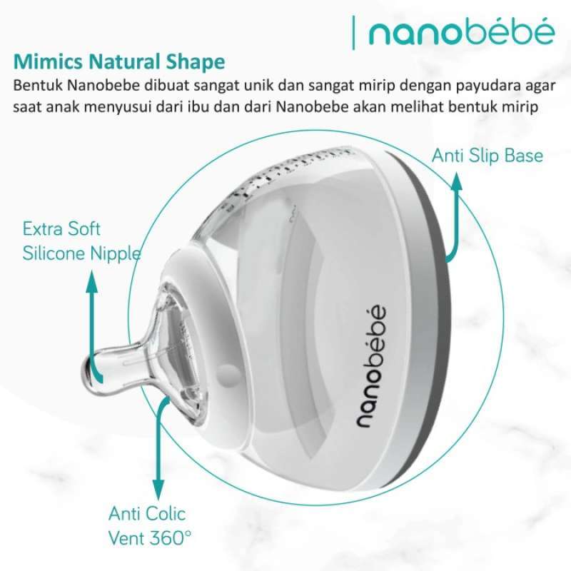 Promo Nanobebe Breast Milk Bottle 240Ml Single Pack Gray - Botol Susu ...