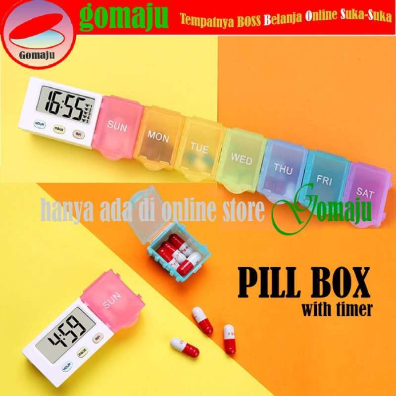 Promo Timer Reminder Pill Box Kotak Obat Vitamin Tempat Vitamin Dengan ...