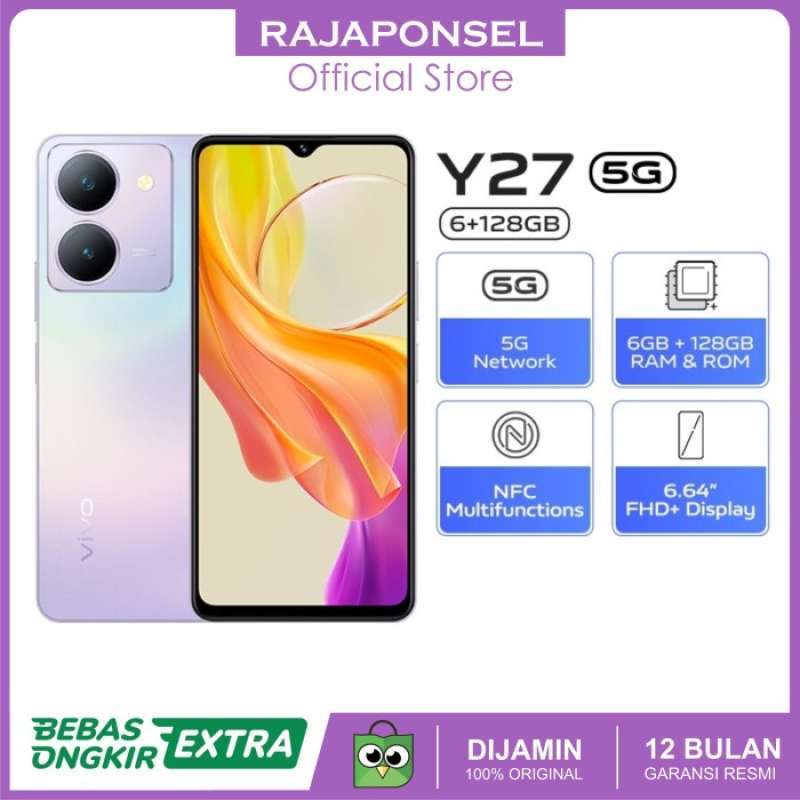 Promo VIVO Y27 5G RAM 6/128GB 50MP Camera NFC Dimensity 6020 Baterai 5000mAh Diskon 33% di ...