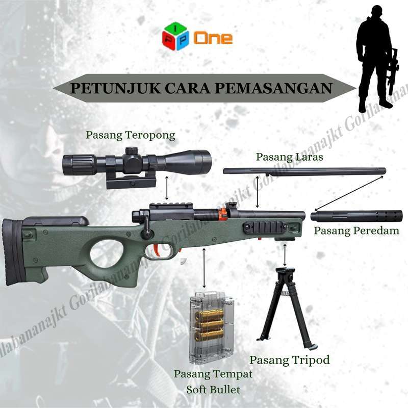 Promo Mainan Pistol Pistolan Awm Sniper Tembak Tembakan peluru busa ...