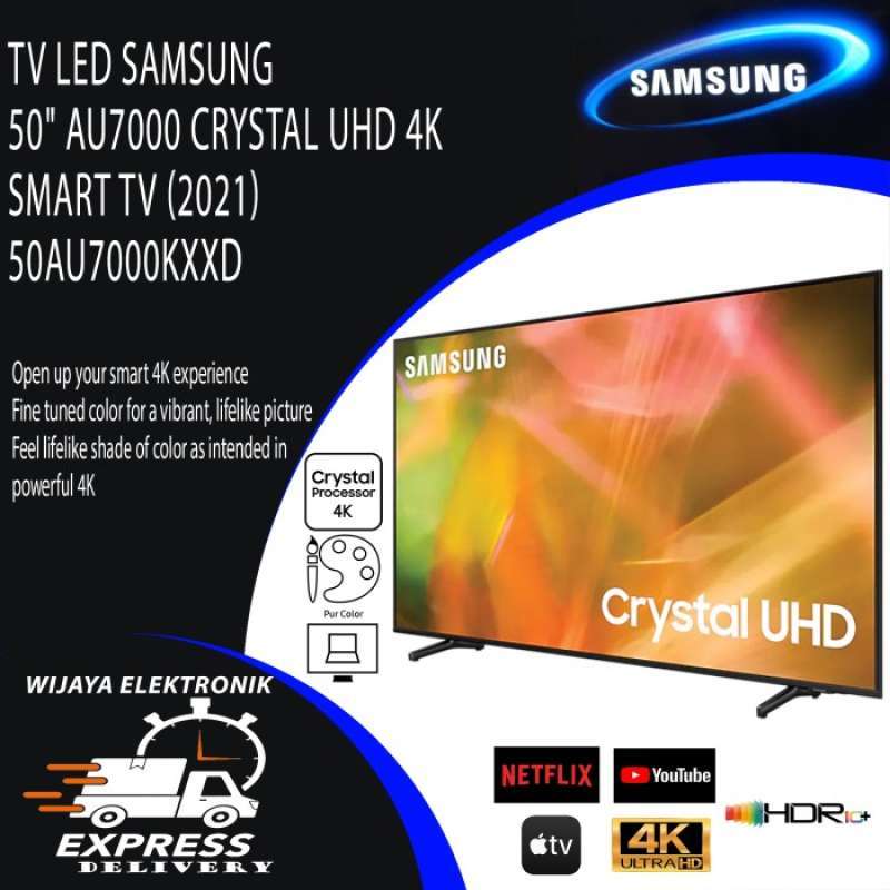 Promo TV LED 50 INCH SAMSUNG 50AU7000 UHD 4K SMART TV 2021 Diskon 33% ...