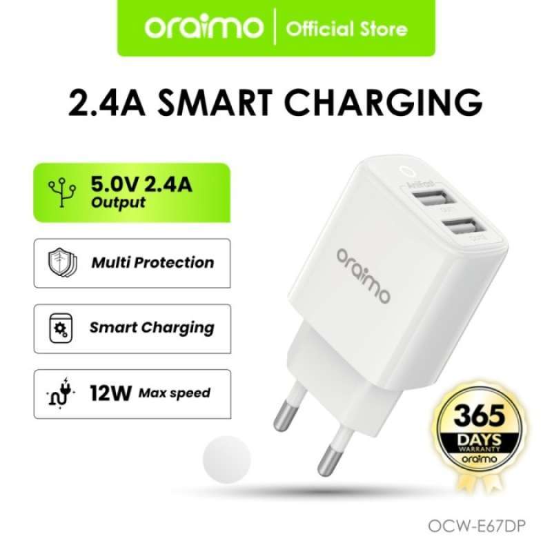 Jual Oraimo Kepala Charger Single Port Fast Charging USB OCW-E67DP ...
