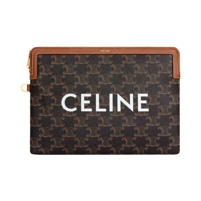 Jual Celine Small Pouch In Triomphe Canvas With Strap Brown Di Seller ...