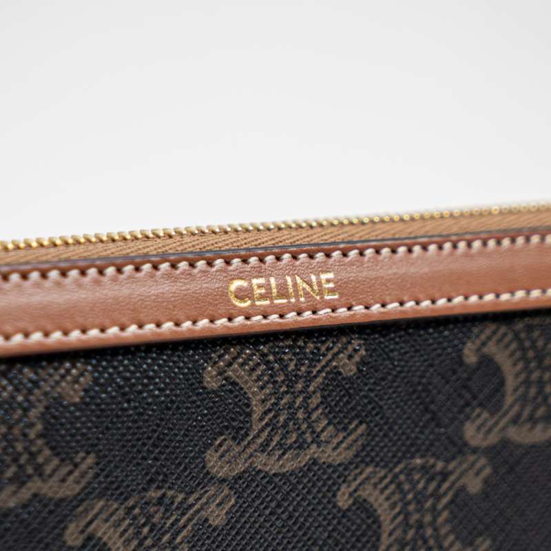 Jual Celine Small Pouch In Triomphe Canvas With Strap Brown Di Seller ...