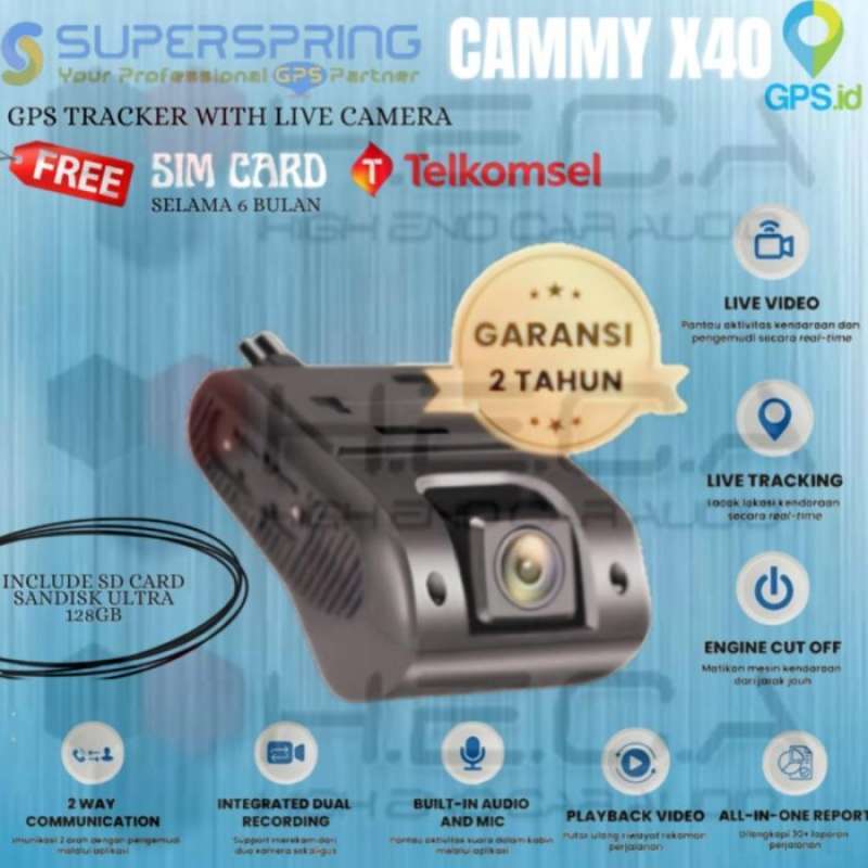 Jual Superspring Cammy X40 Gps Tracker With Live Camera Mobil Cctv Dash Cam Di Seller Pakdiduk ...