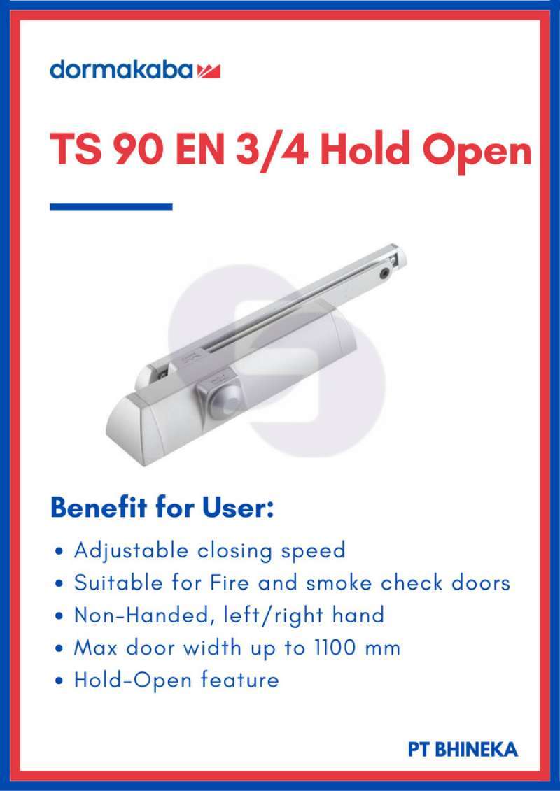 Promo Dorma TS90 EN3/4 HO dormakaba Door Closer TS 90 EN 3/4 Hold Open ...