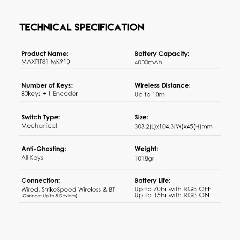 Jual Fantech Maxfit81 Wireless 75% Mechanical Keyboard Gaming Barebone ...