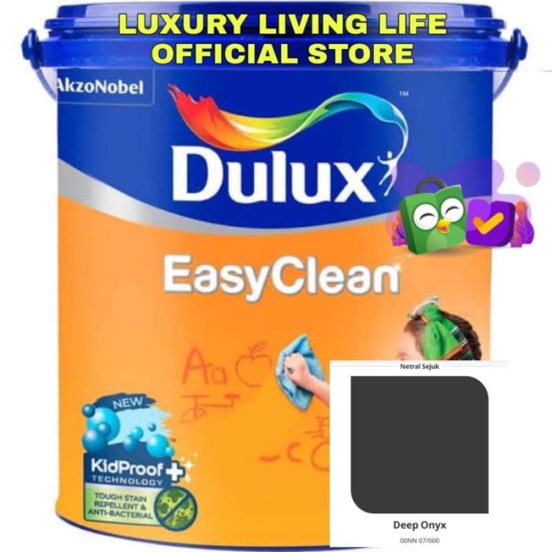 Promo Dulux Easy Clean Deep Onyx 2,5L Gallon Tinting CSS Diskon 23% di ...