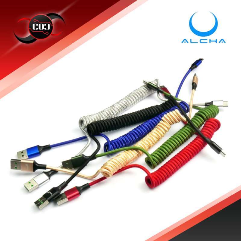 Promo ALCHA CABLE USB TYPE C COILED MECHANICAL KEYBOARD KABEL COIL ...