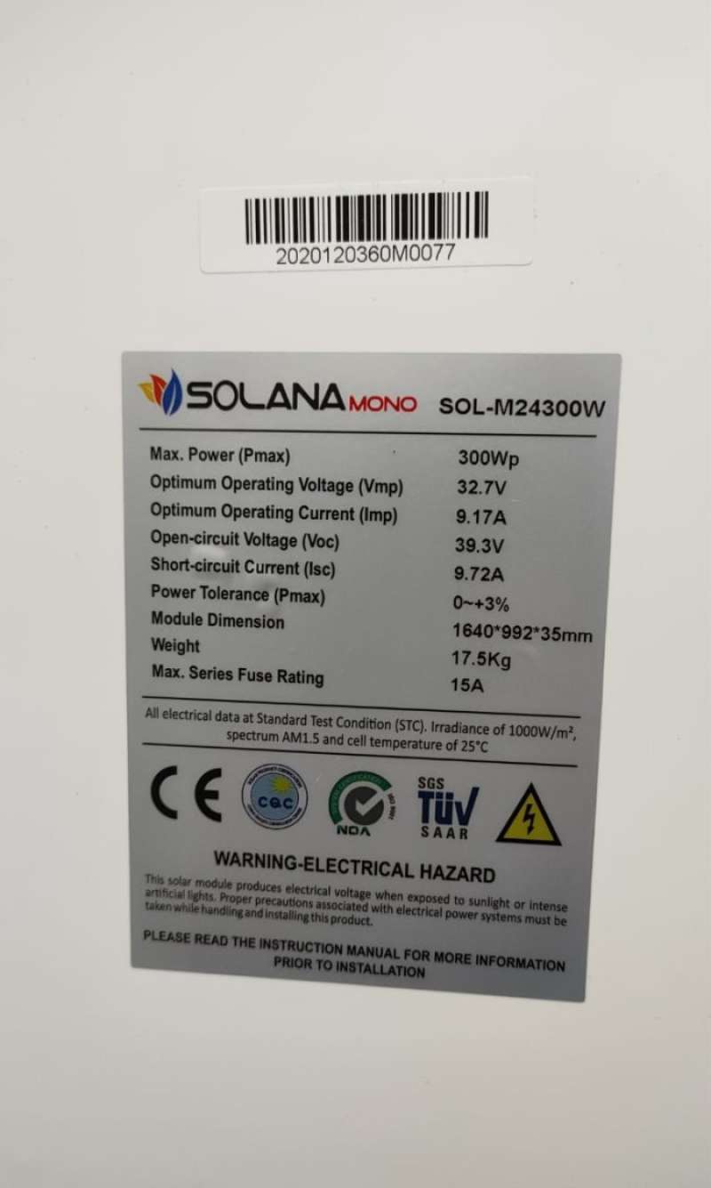 Promo SOLAR PANEL / SURYA / SOLANA / MONO / 300WP / 300 WP (WATT PEAK ...