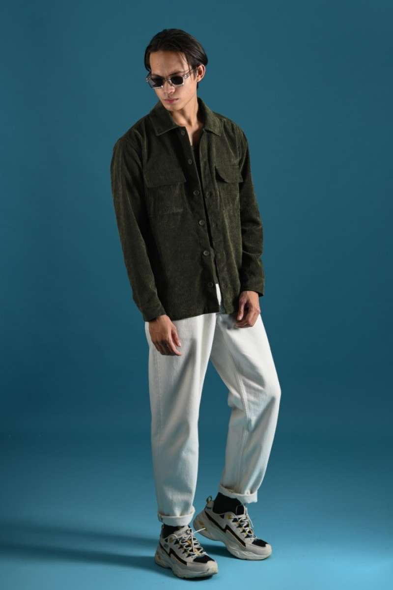 Promo JAKET PREPP STUDIO CORDUROY OVERSHIRT JACKET ARMY - S - L Diskon ...