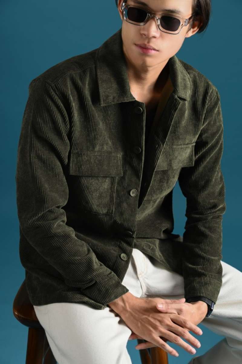 Promo JAKET PREPP STUDIO CORDUROY OVERSHIRT JACKET ARMY - S - L Diskon ...