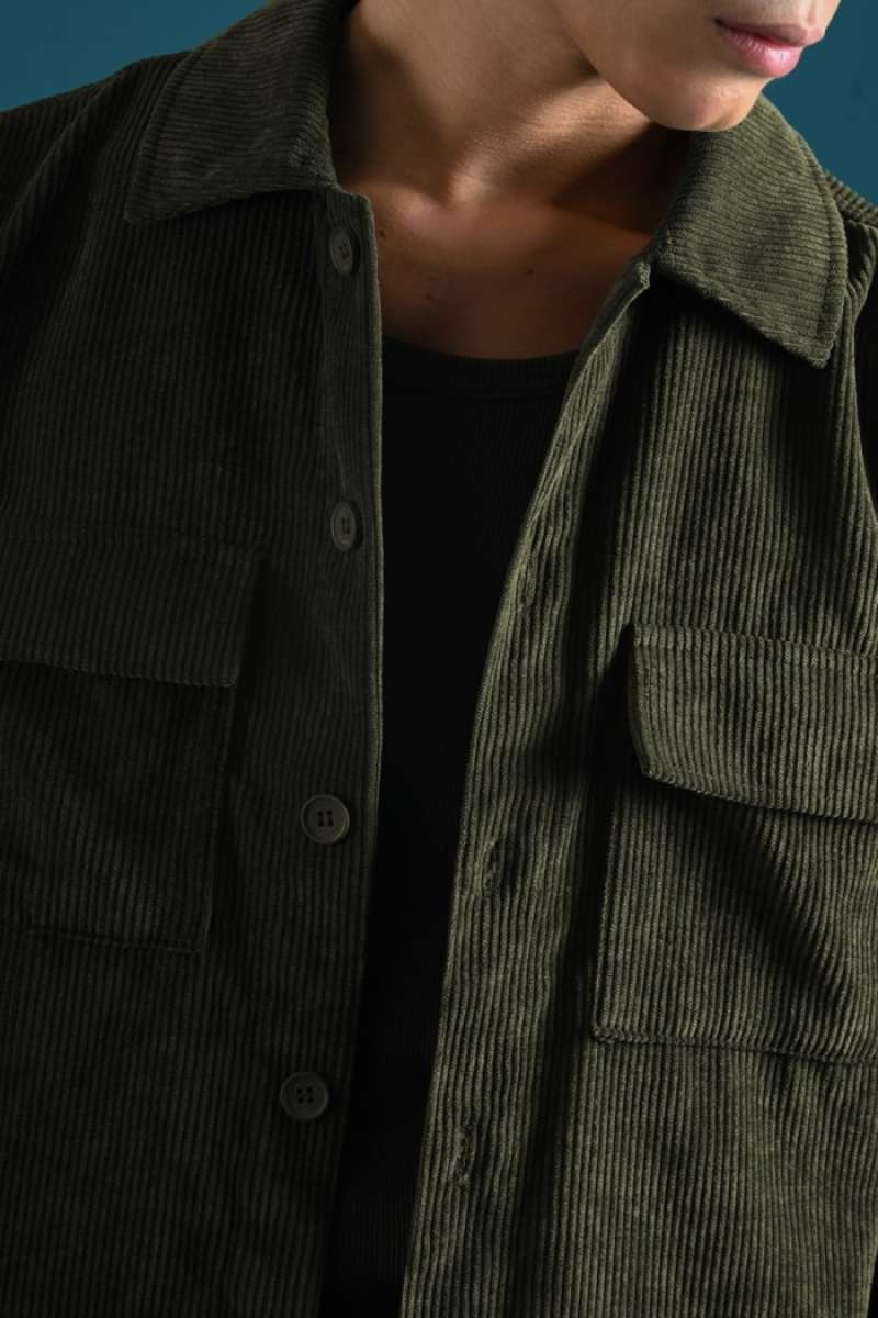 Promo JAKET PREPP STUDIO CORDUROY OVERSHIRT JACKET ARMY - S - L Diskon ...