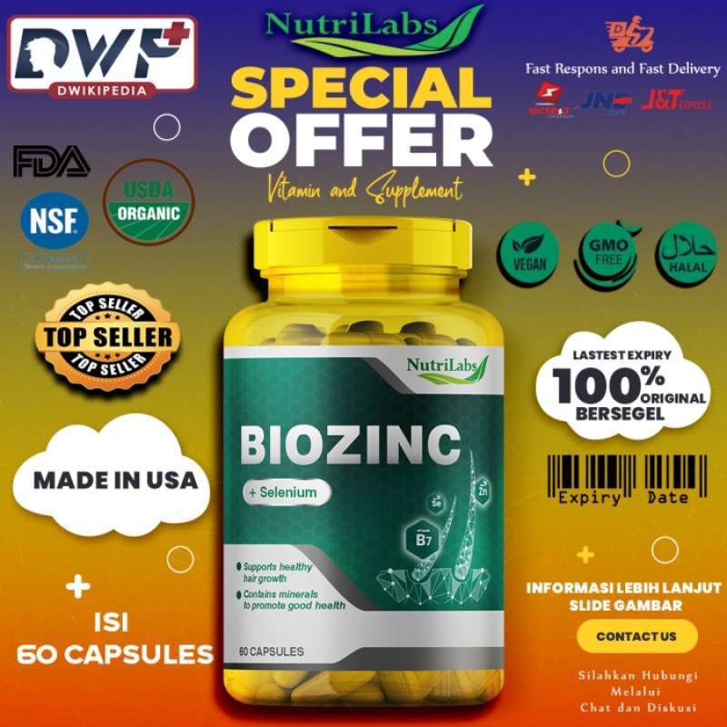 Promo Nutrilabs Biozinc + Selenium - 60 Capsules Diskon 33% di Seller Medika Lestari - Tugu ...