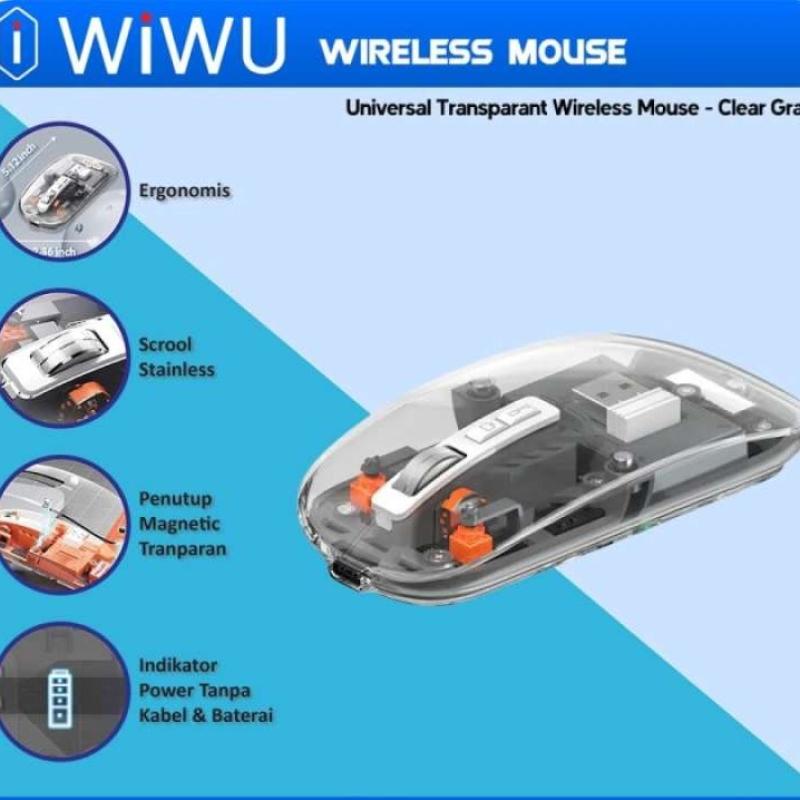 Promo Wireless Mouse Transparant Silent WIWU Mouse Wireless Windows Mac ...