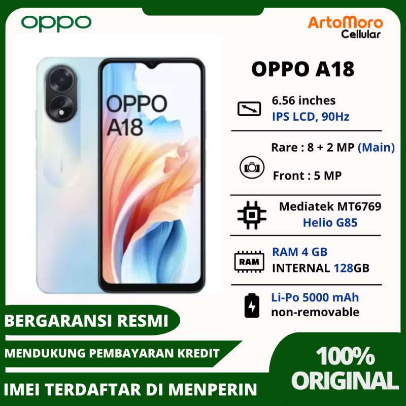 Jual Oppo A18 6 128 Spesifikasi Original, Murah & Diskon Harga Juni ...