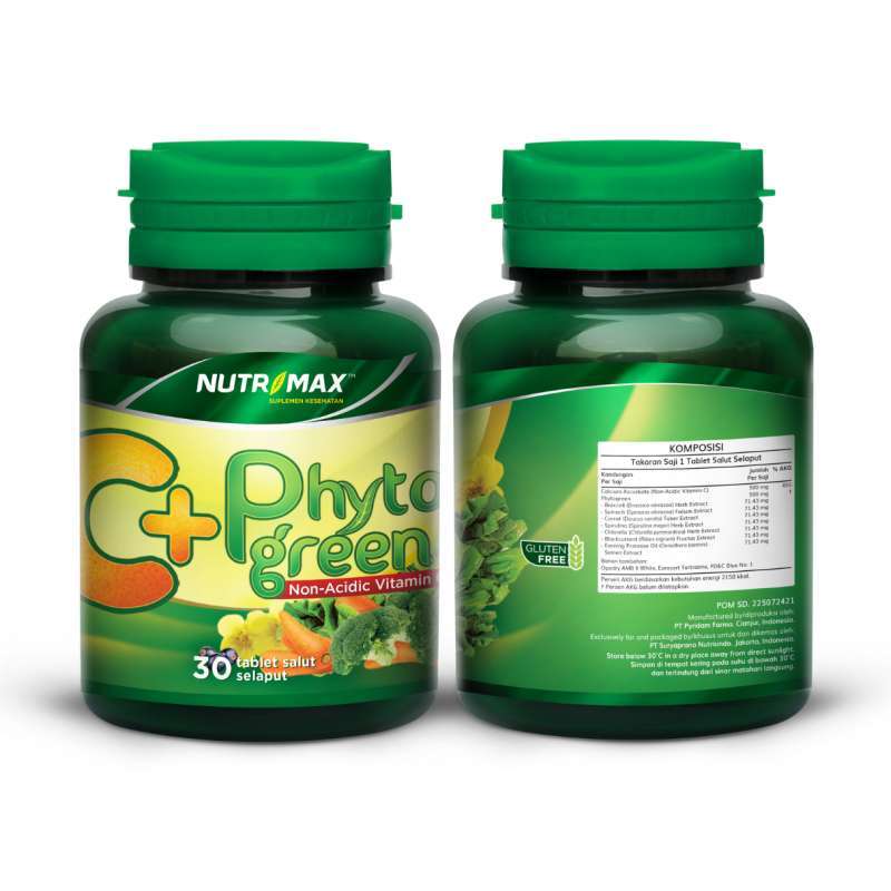 Jual Nutrimax C+ Plus Phytogreen 30 Tablet Vitamin C C Plus Antioksidan ...