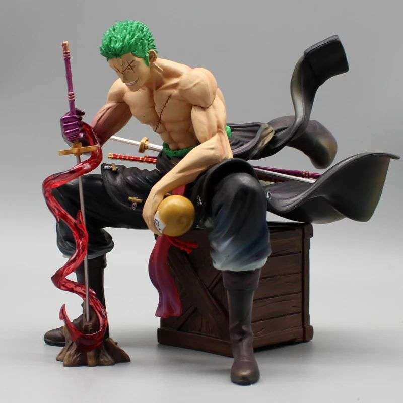 Jual One Piece Roronoa Zoro Sitting Pose Changeable Head Statue Figure ...