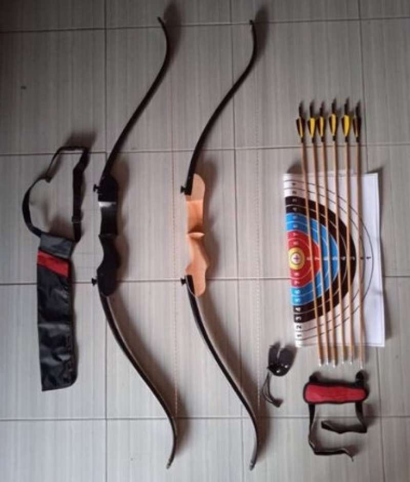 Jual Set Busur Panah Dewasa Arrow Arow Bahan Kayu Mahoni Asli Original ...