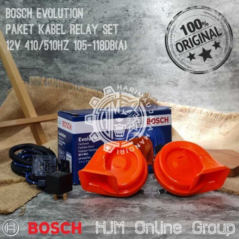 Promo KLAKSON KEONG BOSCH EVOLUTION FANFARE HORN 12V + KABLE RELAY SET ...