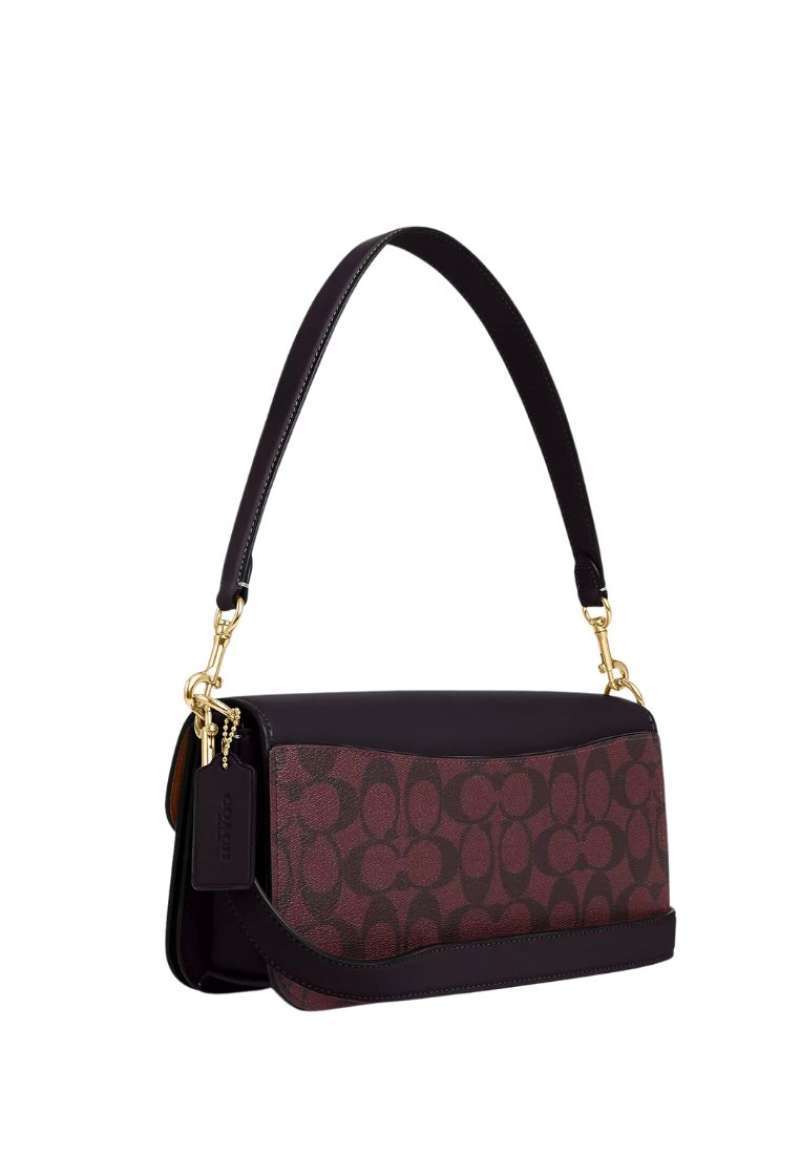 Jual Coach Morgan Shoulder Bag In Colorblock Signature Canvas Oxblood ...