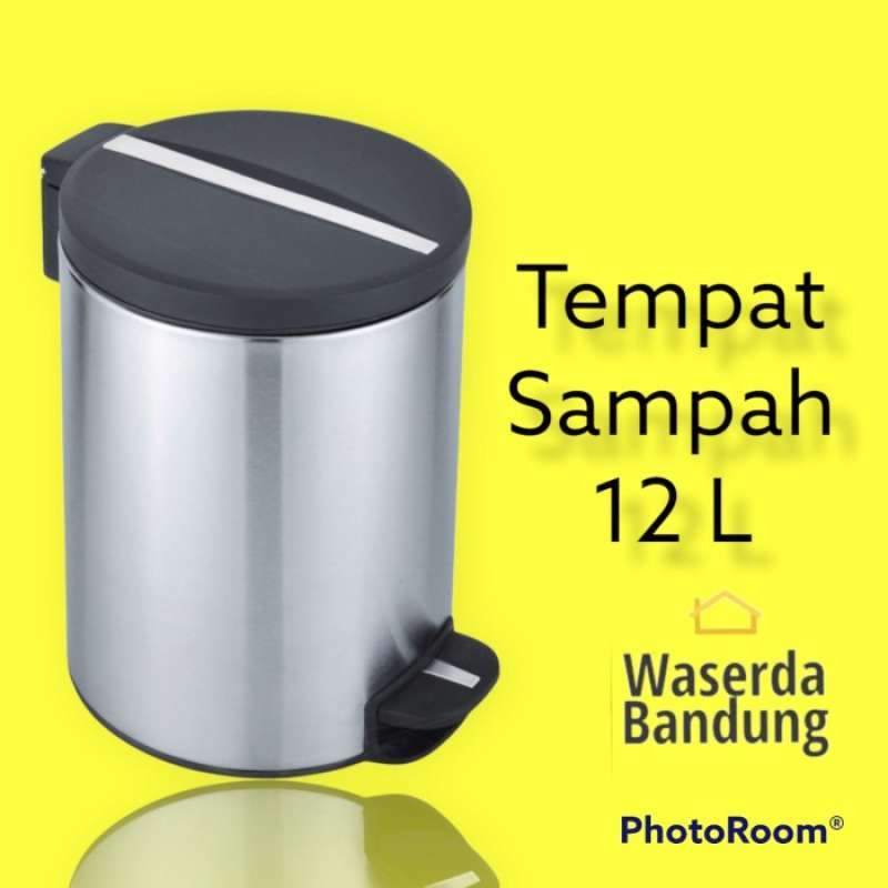 Promo Tong Tempat Sampah Pedal Injak Stainless Steel 12 Liter Krisbow Diskon 33% Di Seller Aqmar ...