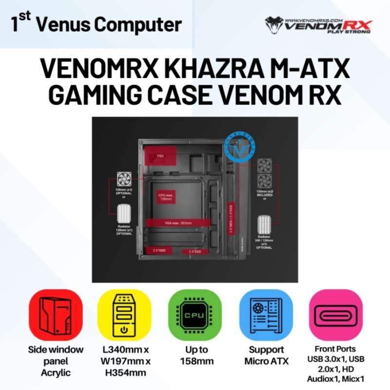 Jual Casing Venomrx Khazra M-atx Gaming Case Venom Rx Di Seller Venus ...