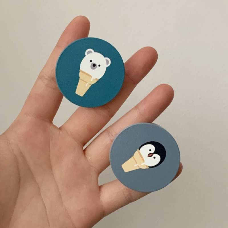 Jual Arctic Ice Cream Polar Bear Puffin Griptok HP | Pop Socket Stand ...