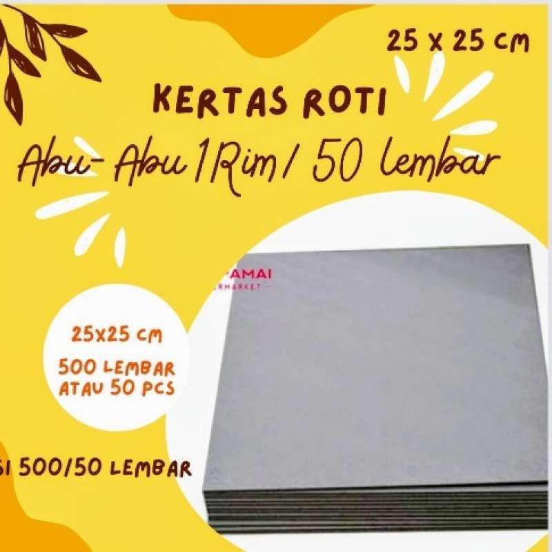 Promo 1 Rim /kertas Roti Abu Abu /kertas Pembungkus Makanan /kertas ...