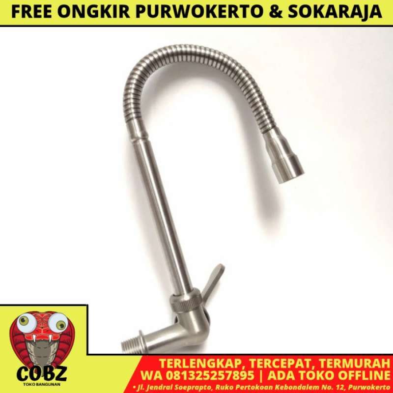 Jual 1/2 IN / SKL Kran Tembok Angsa Fleksibel Bak Cuci Piring Stainless ...