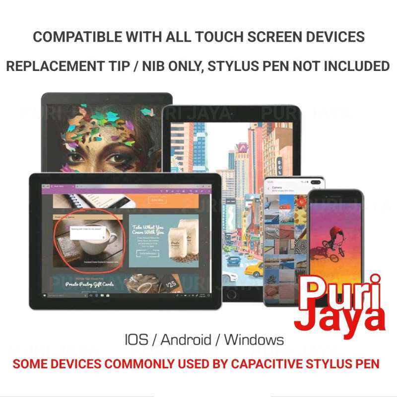 Jual TIP Stylus Pen Capacitive Screen Touch NIB Round Disc Head ...