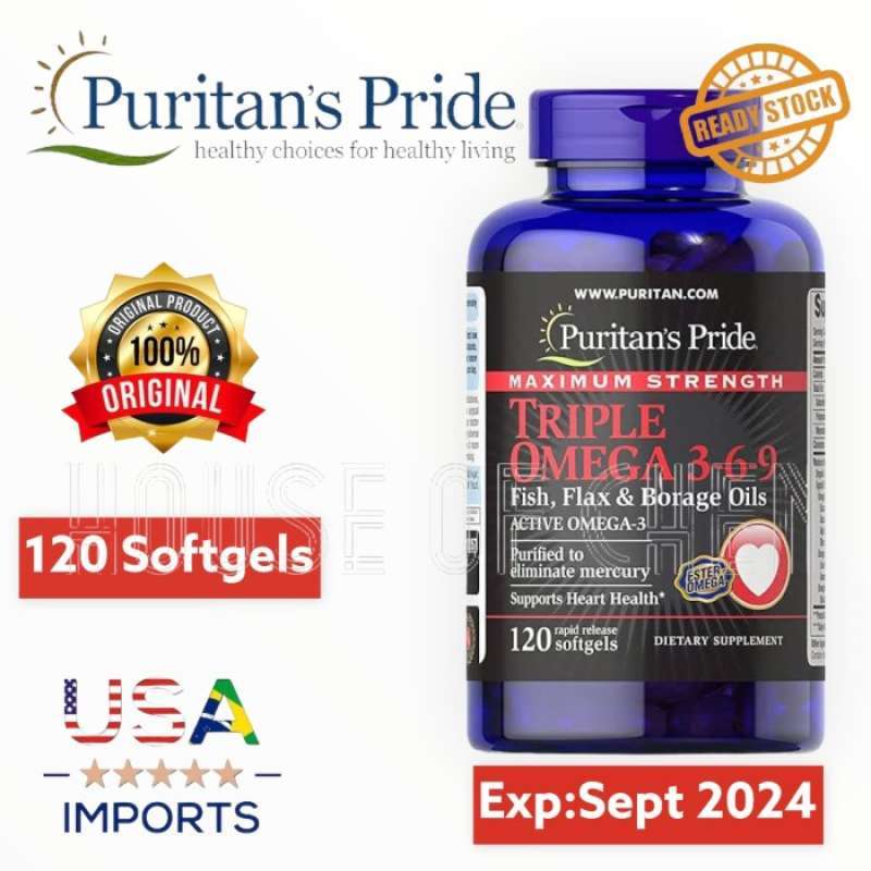 Promo Puritan Pride Maximum Strength Triple Omega 369 - 120 Softgels ...