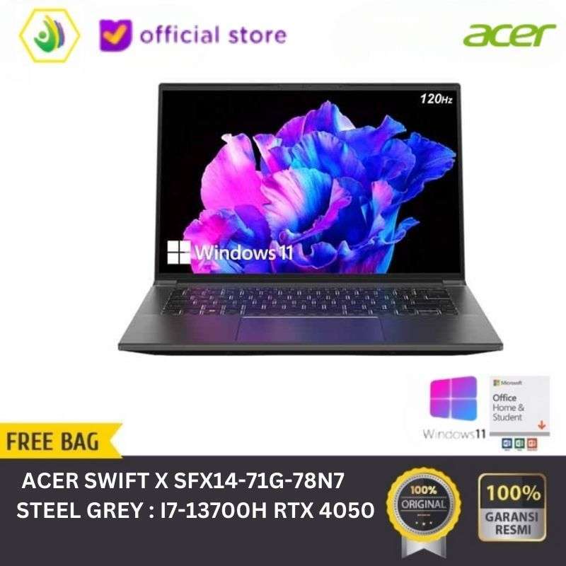 Jual Acer Swift X Sfx14-71g-78n7 Steel Grey I7-13700h Rtx 4050 Di ...