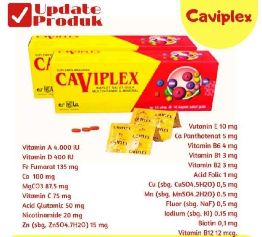 Jual Caviplex Tablet Isi 100 Tab Multivitamin Dan Mineral Di Seller ...